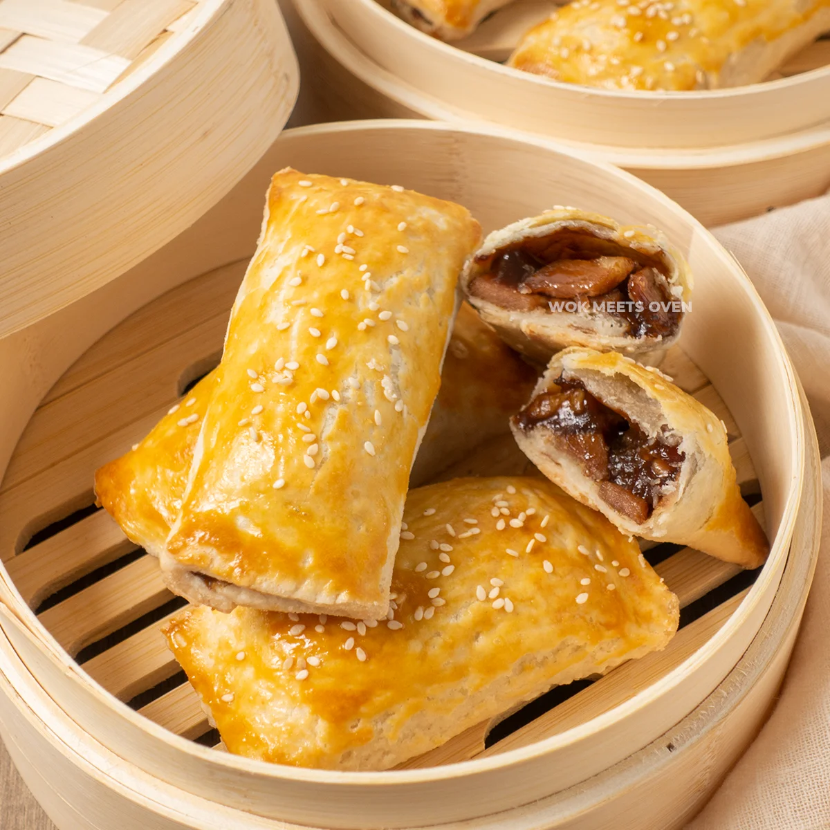 Chinese BBQ Pork Puff Pastry (Char Siu Sou) - Wok Meets Oven